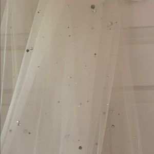 Dresses | Cathedral Length Tool Veil With Rhinestones | Poshmark